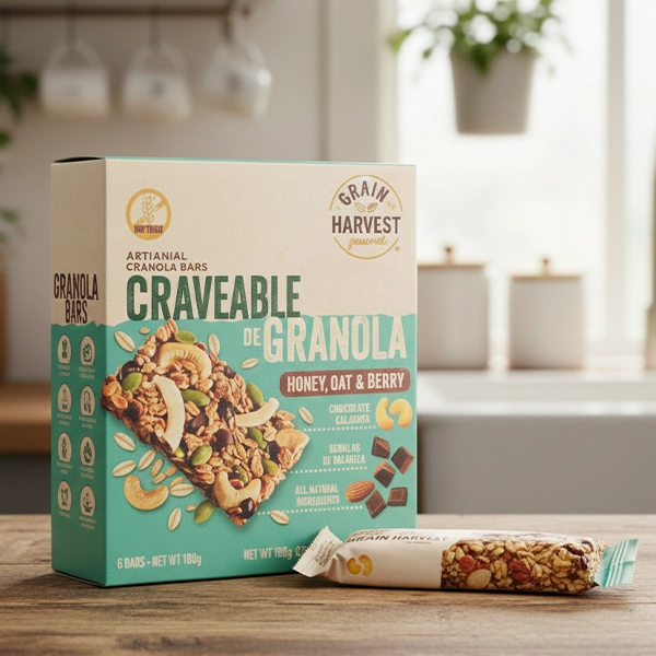 Custom Granola Bar Boxes with LOW MOQs & Bulk Discount